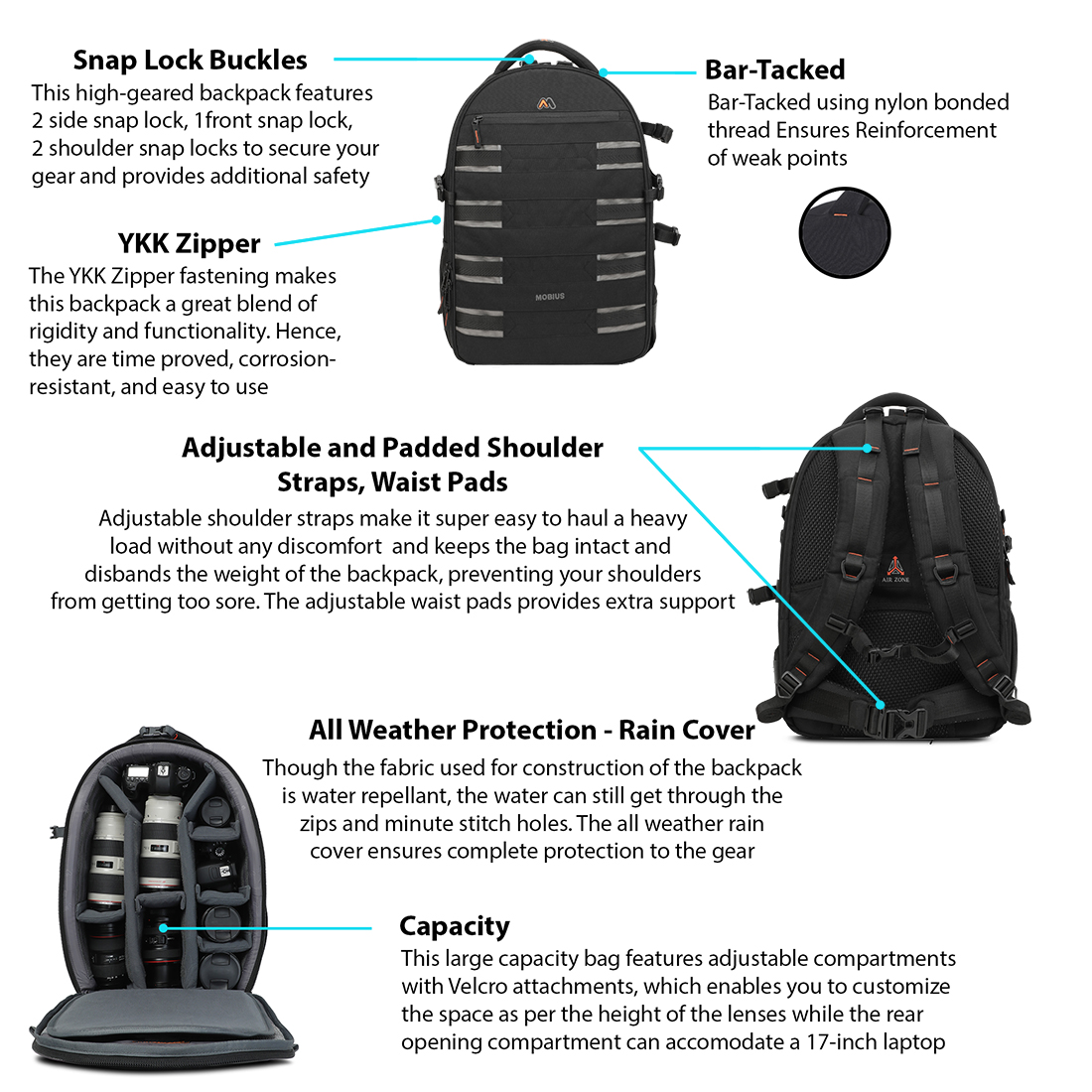 Mobius Eye Q PRO DSLR Backpack Lowest Price in India | IMASTUDENT.COM