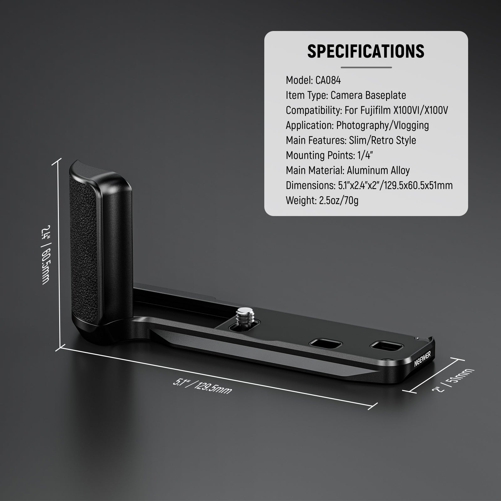 Buy NEEWER CA084 Baseplate for Fujifilm X100VI and X100V at Lowest Price in India | IMASTUDENT.COM