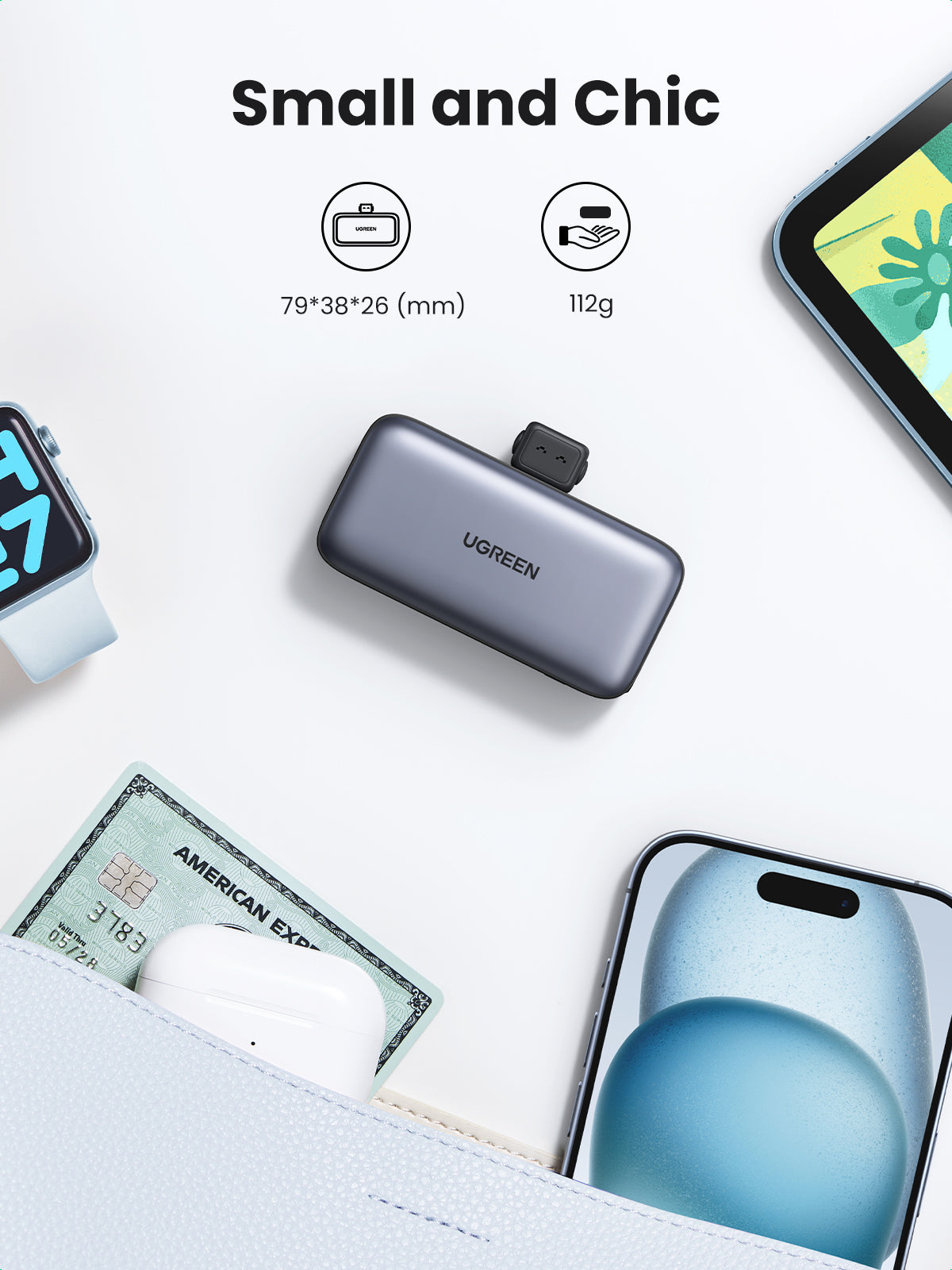 Buy UGREEN PB503 5000mAh Power Bank with Built-in USB-C Connector at ...