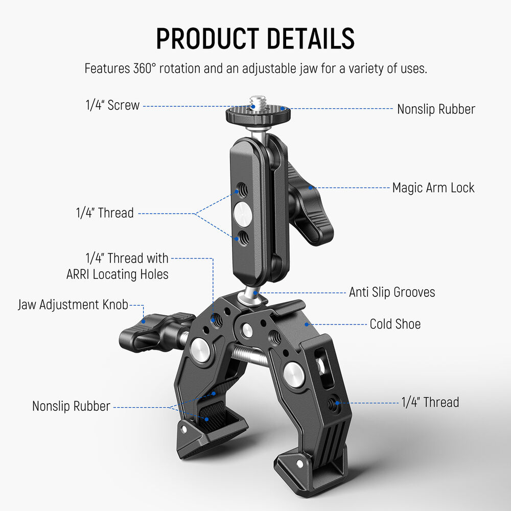 Neewer ST83 Super Clamp with Dual Ball Head Magic Arm at Lowest Price ...